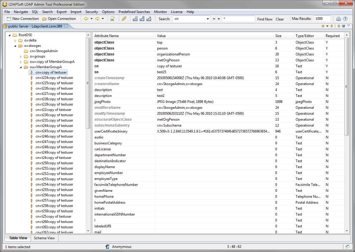 LDAP Admin Tool Professional Edition Screenshots